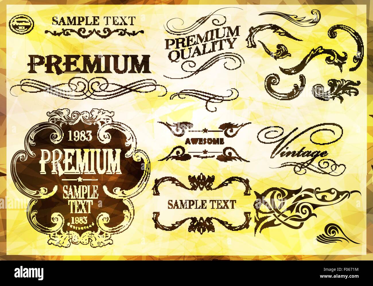 Set calligraphic elements design Stock Vector Images - Alamy