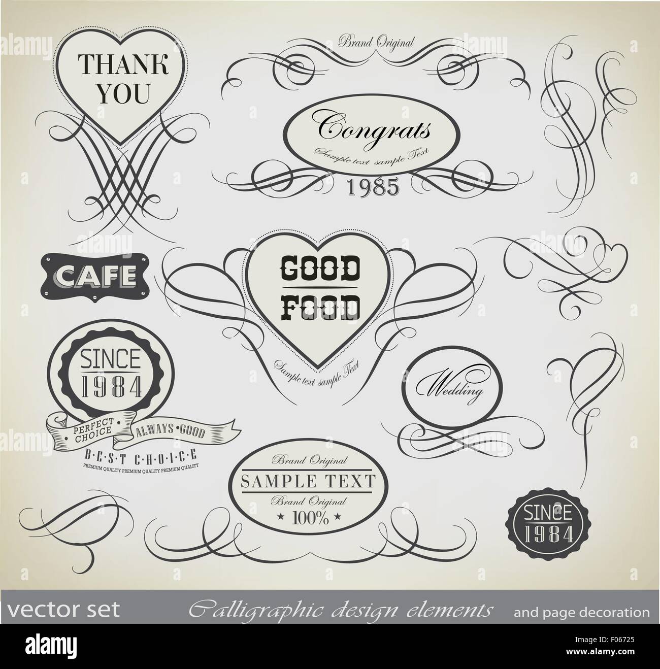 calligraphic design elements and page decoration Stock Vector Image ...