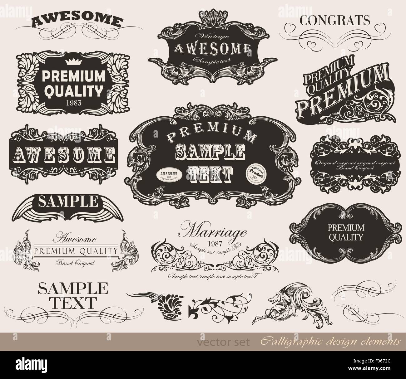 calligraphic design elements Stock Vector Image & Art - Alamy