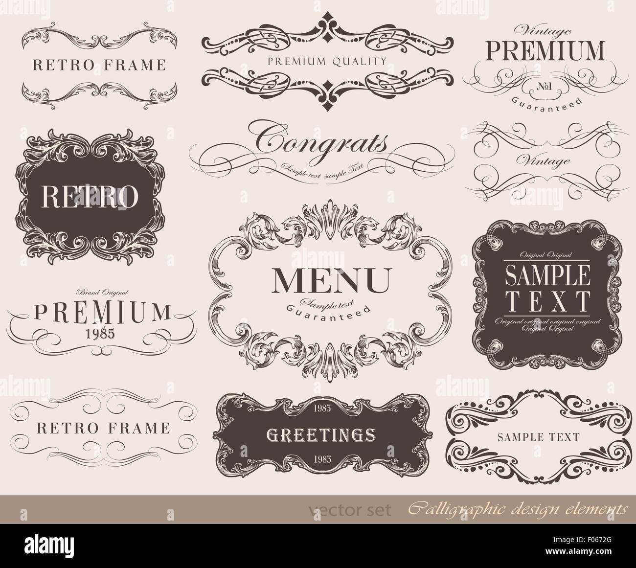 Vector illustration of calligraphic elements Stock Vector Image & Art ...