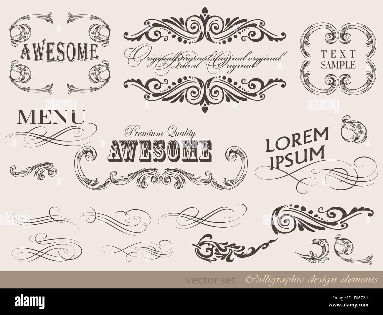 calligraphic design elements Stock Vector Image & Art - Alamy