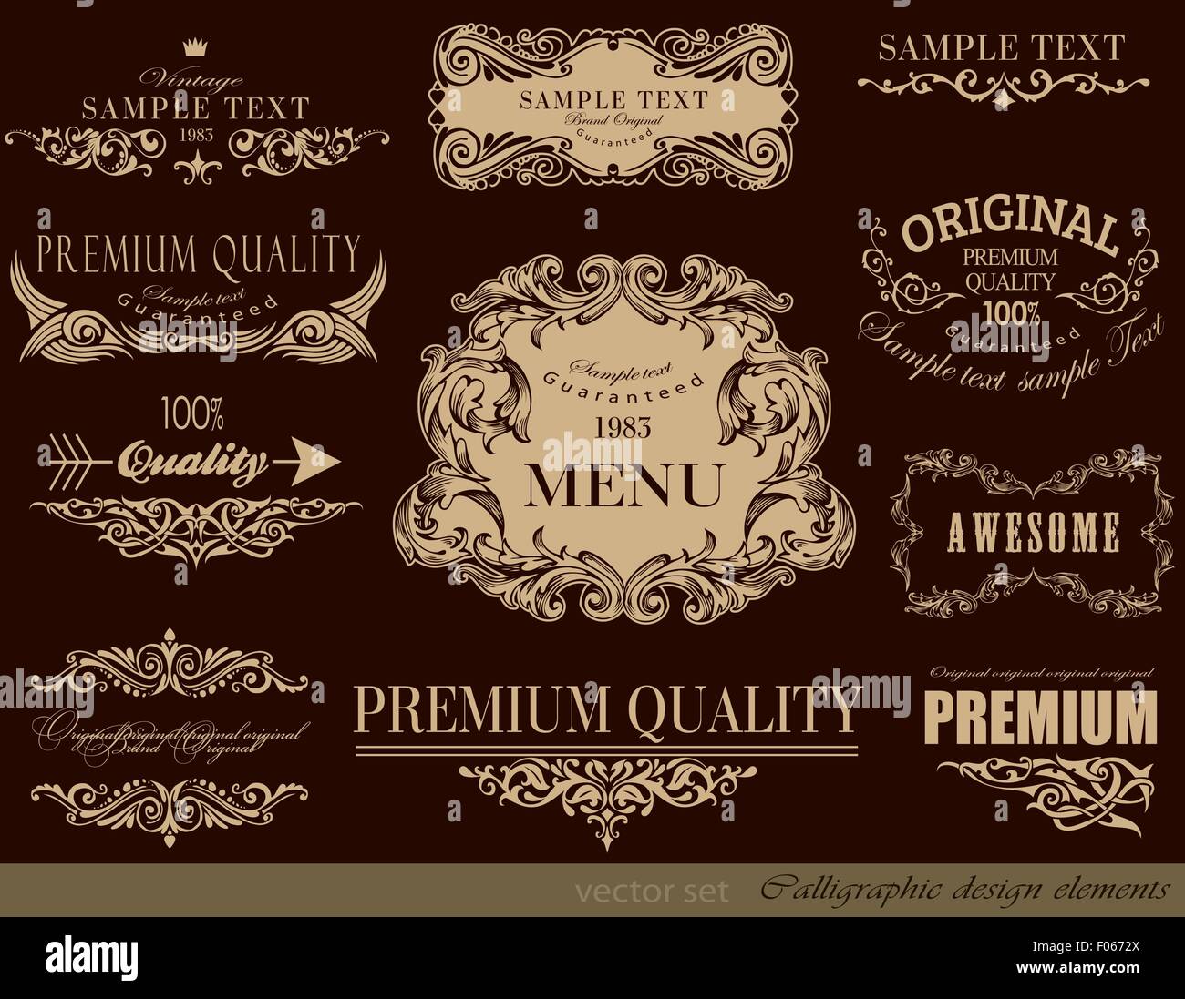 calligraphic design elements Stock Vector Image & Art - Alamy
