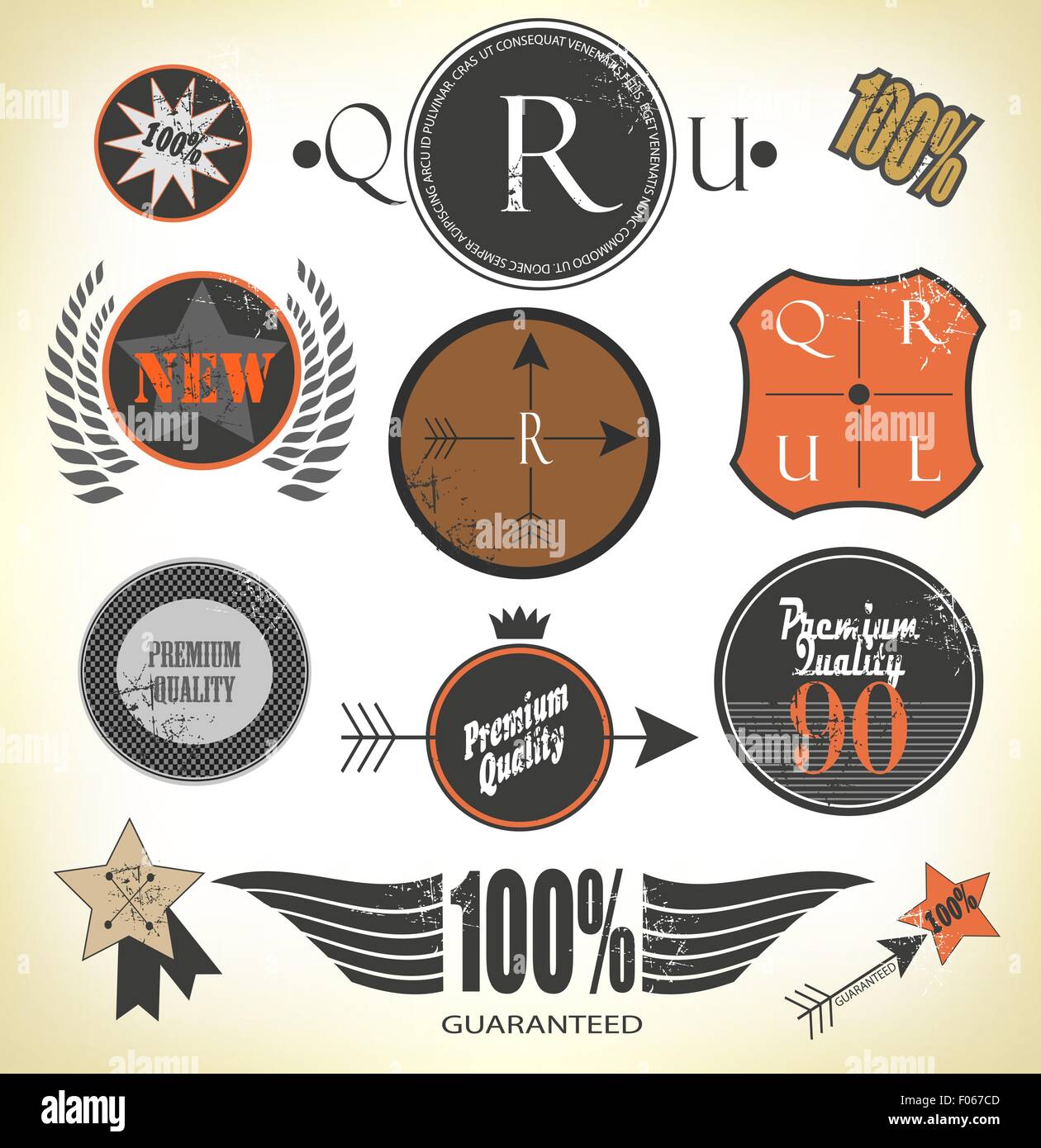Set of Premium Quality and Guarantee Stock Vector Image & Art - Alamy