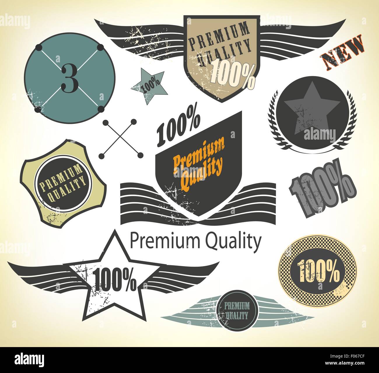 Set of Premium Quality and Guarantee Stock Vector Image & Art - Alamy