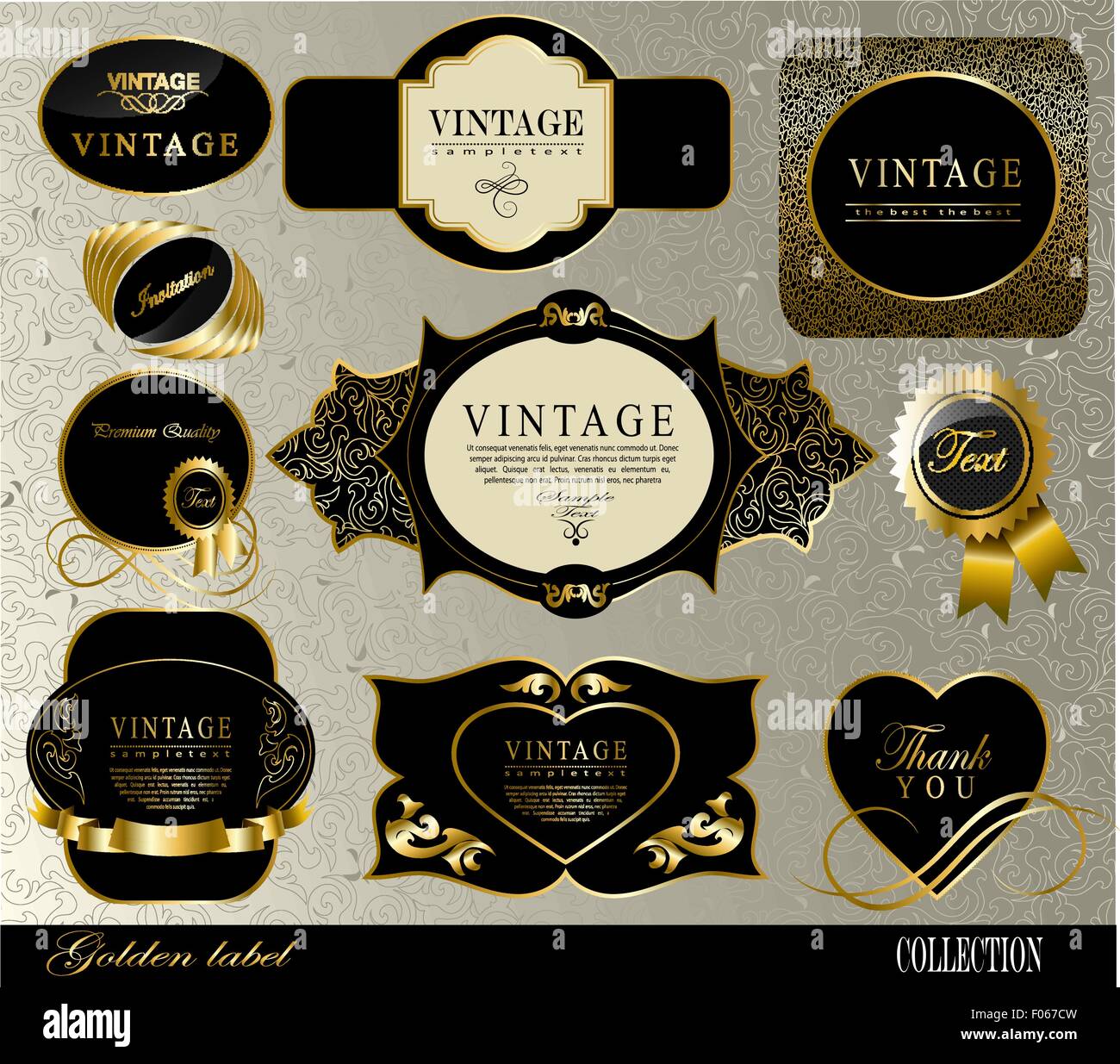 black gold labels Stock Vector Image & Art - Alamy
