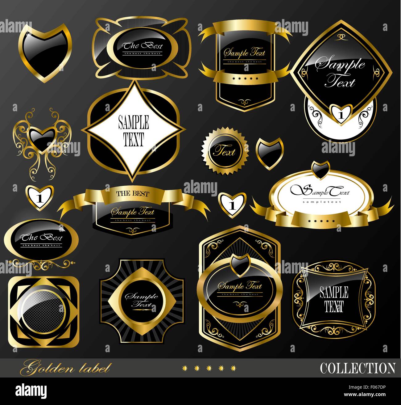 black gold labels Stock Vector Image & Art - Alamy