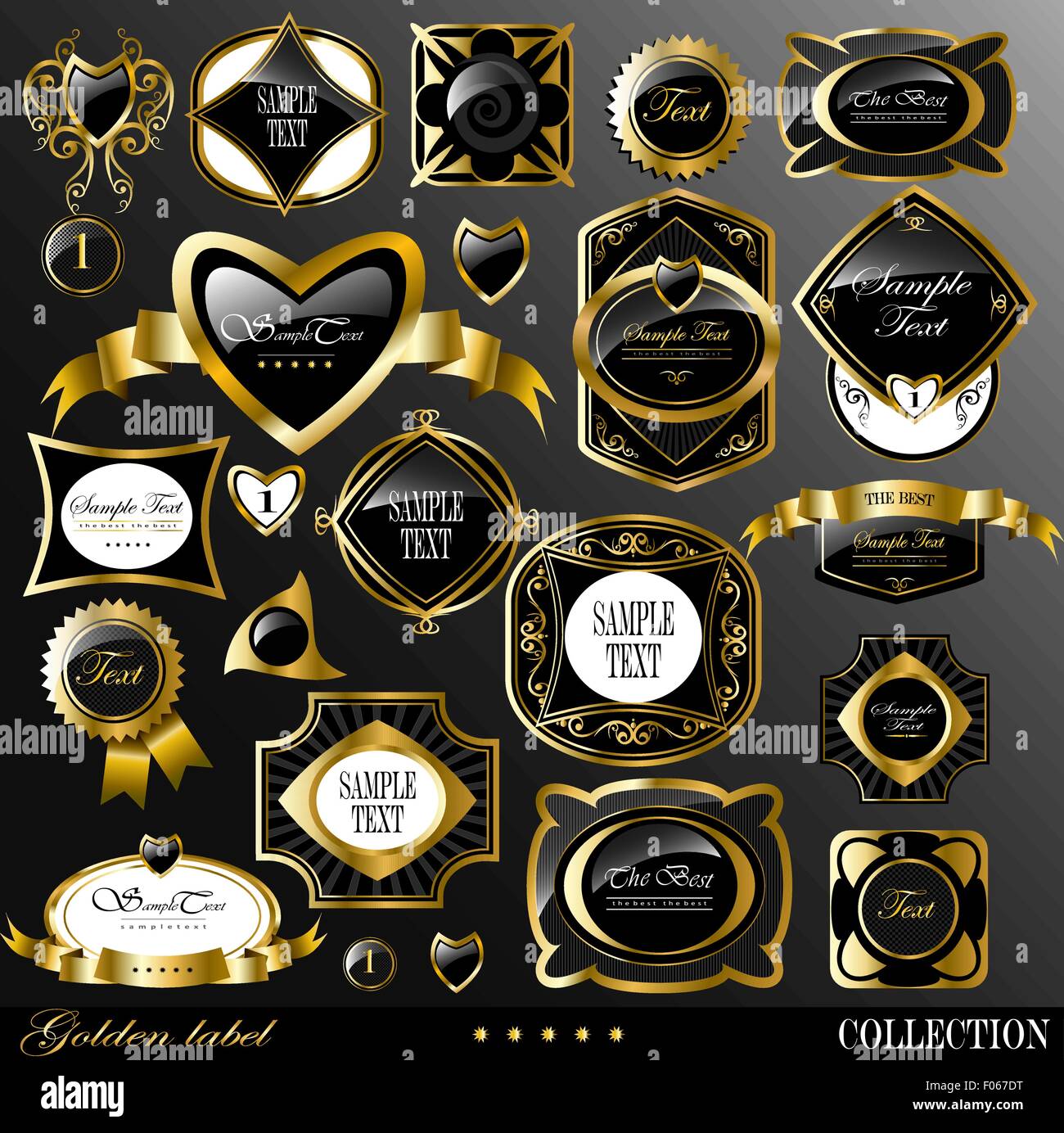 black gold labels Stock Vector Image & Art - Alamy