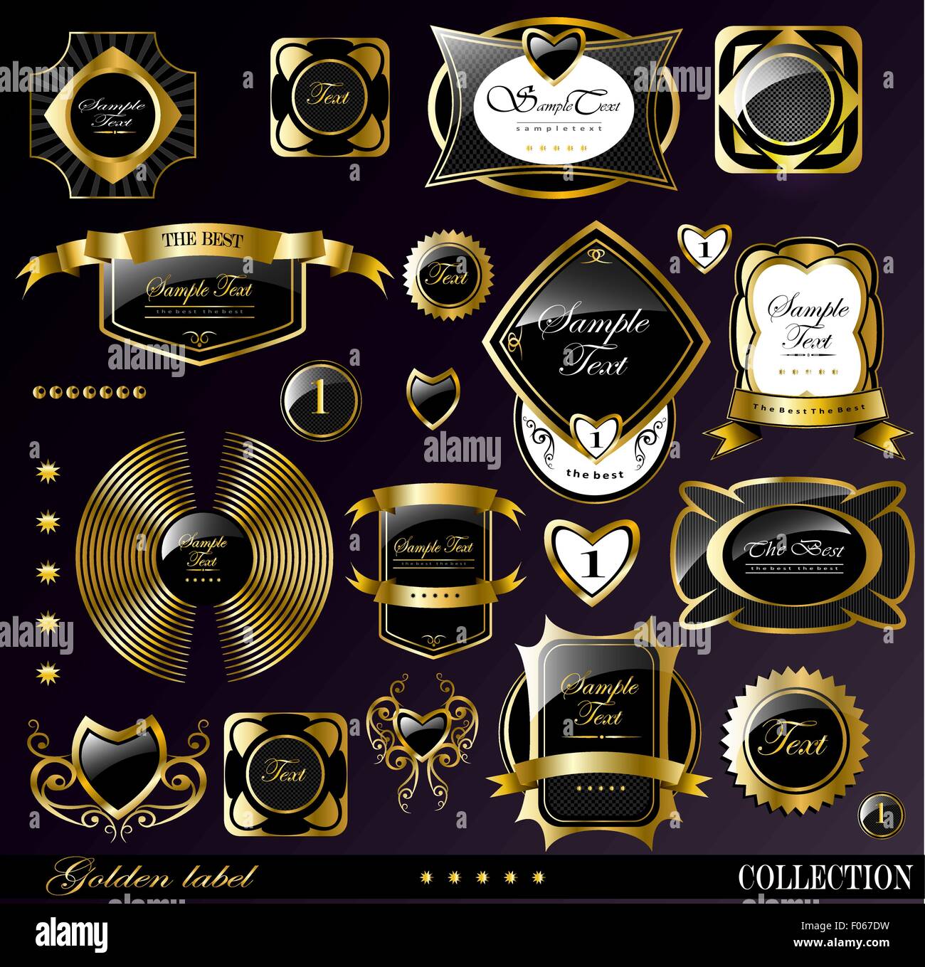 black gold labels Stock Vector Image & Art - Alamy