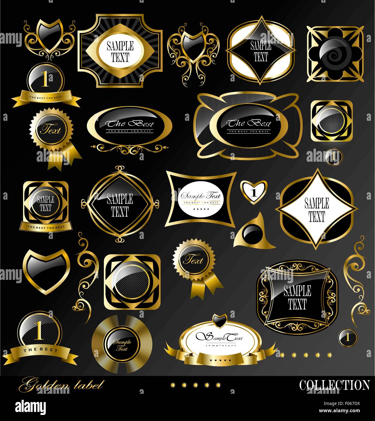 black gold labels Stock Vector Image & Art - Alamy