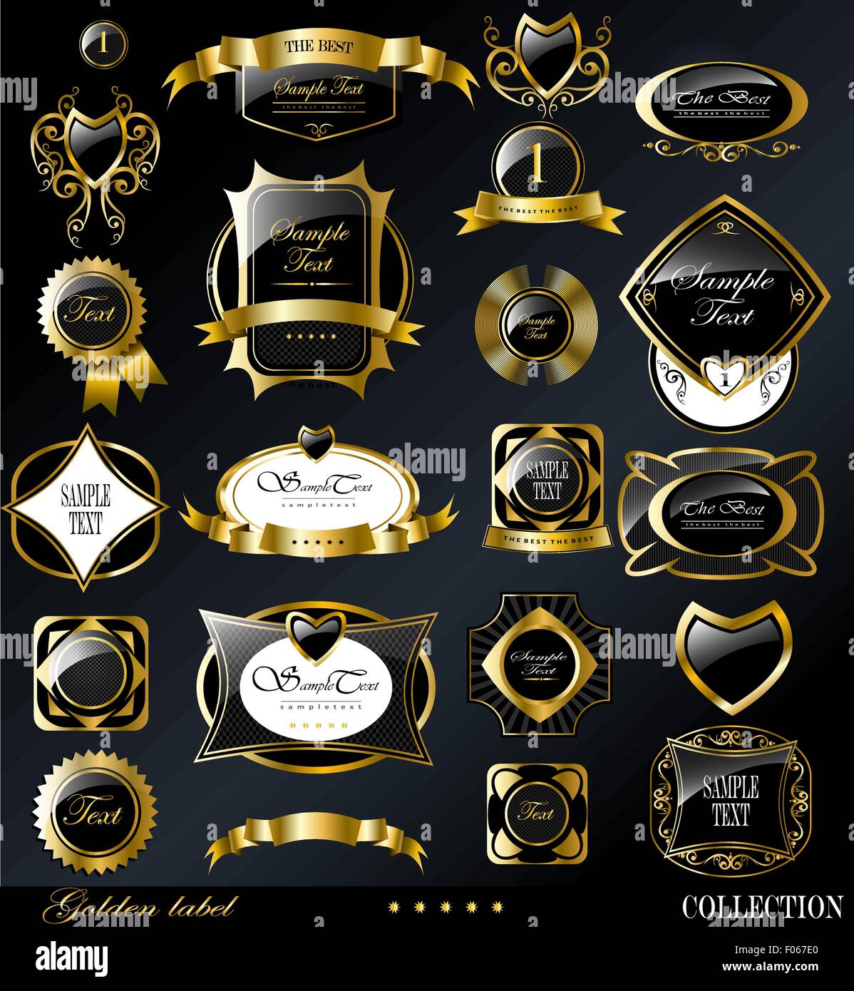 black gold labels Stock Vector Image & Art - Alamy