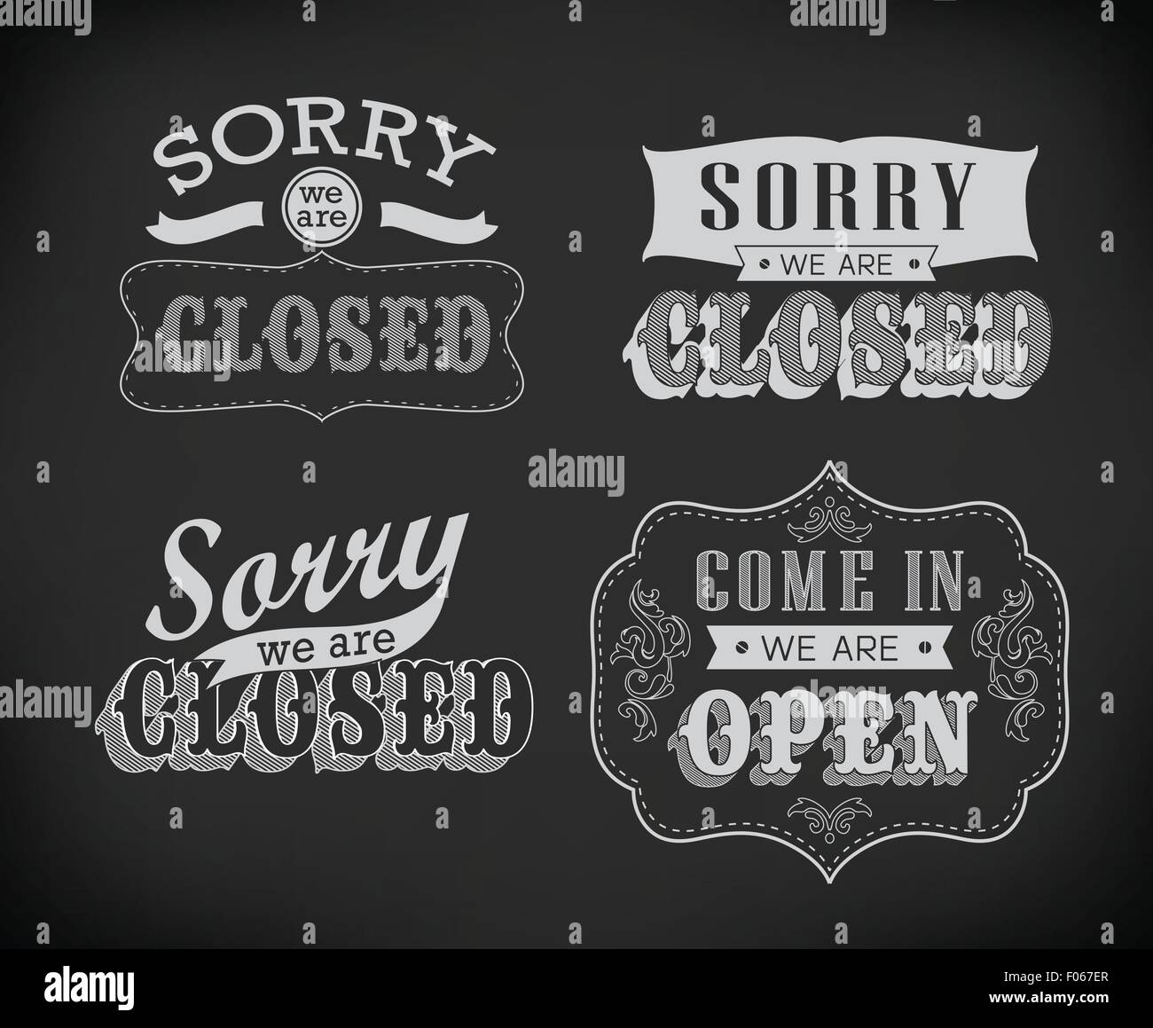 Open and Closed Vintage retro signs Stock Vector Image & Art - Alamy