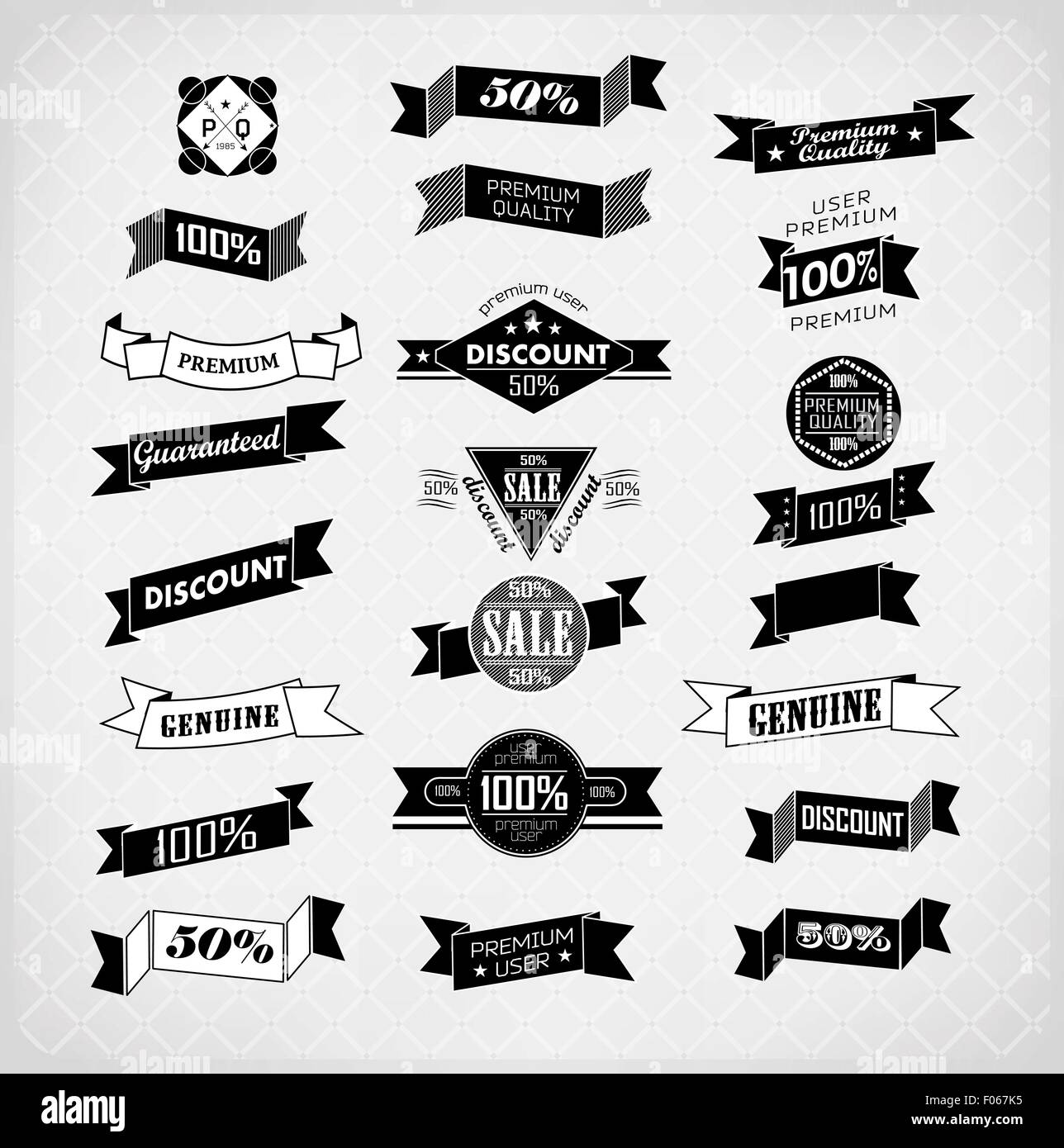 Set retro labels Black and White Stock Photos & Images - Alamy