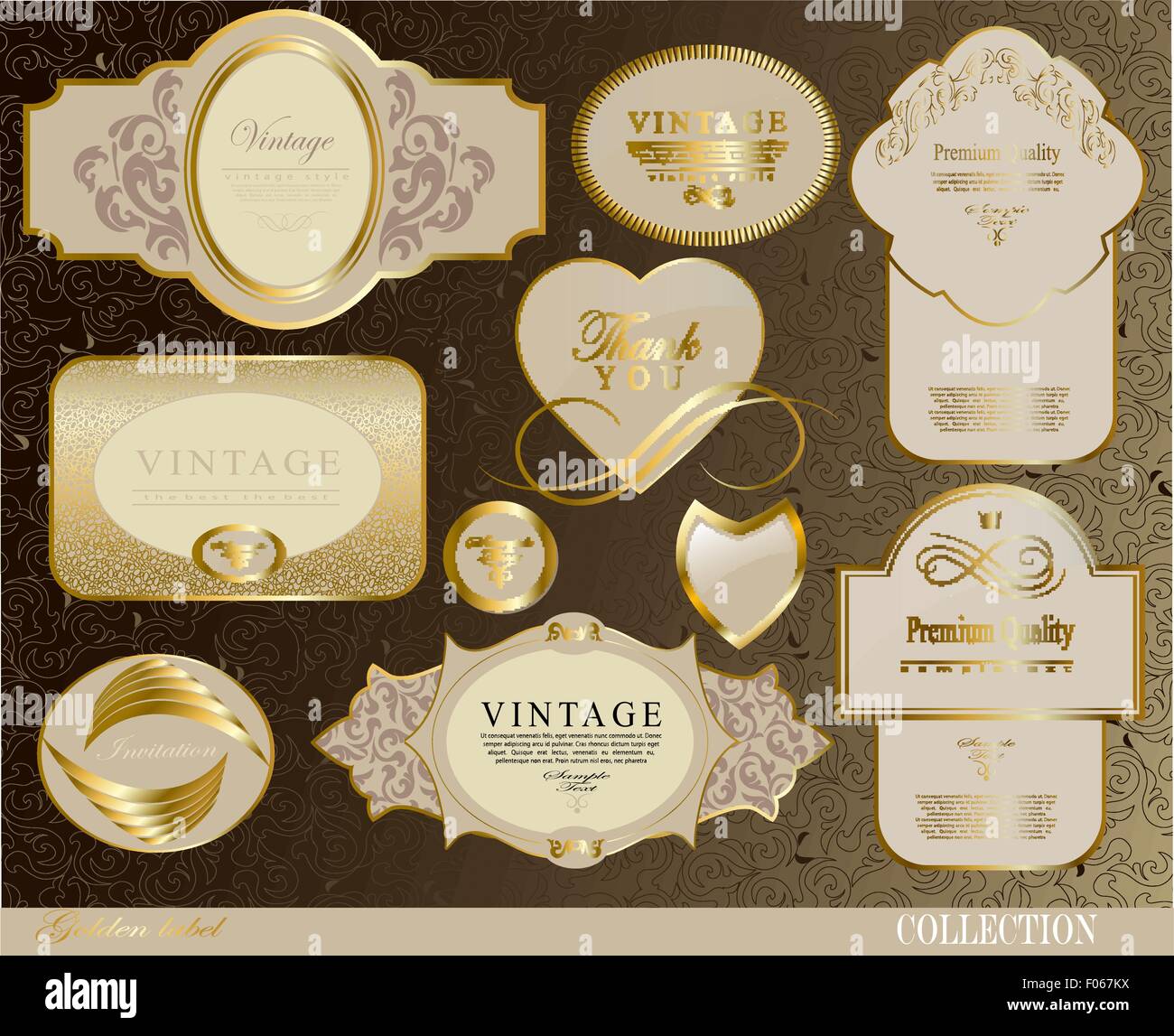 Retro white gold label Stock Vector Image & Art - Alamy