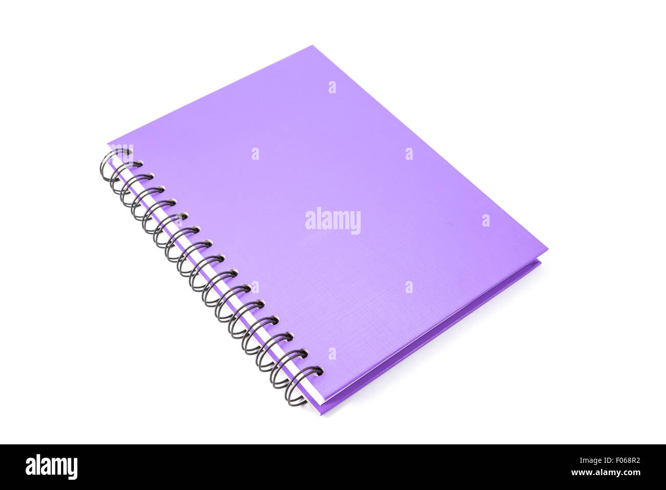 Purple notebook on white background Stock Photo - Alamy