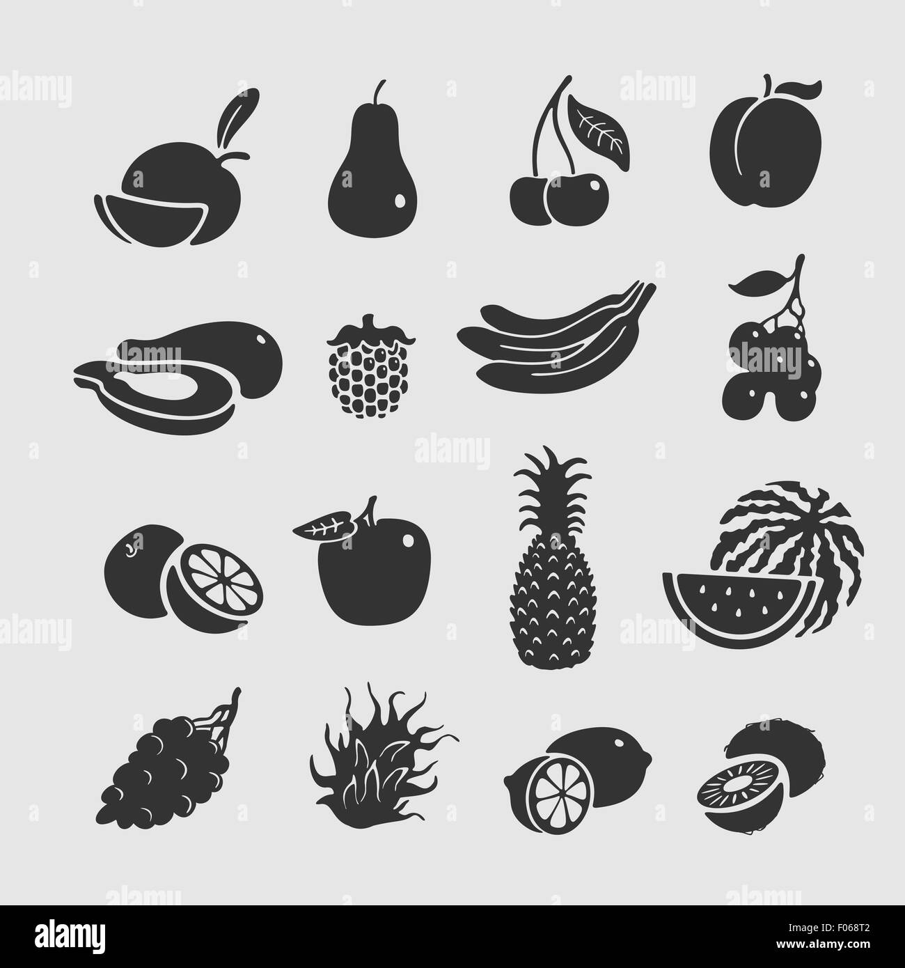 Symbol Set Vector Fruit Stock Vector Image & Art - Alamy
