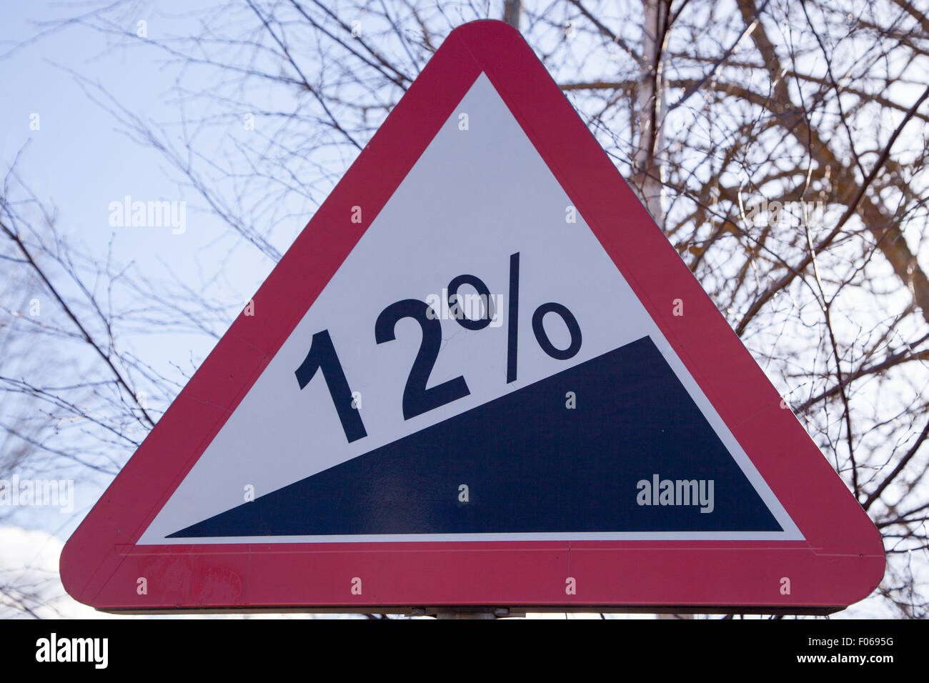 Steep slope caution sign hi-res stock photography and images - Alamy