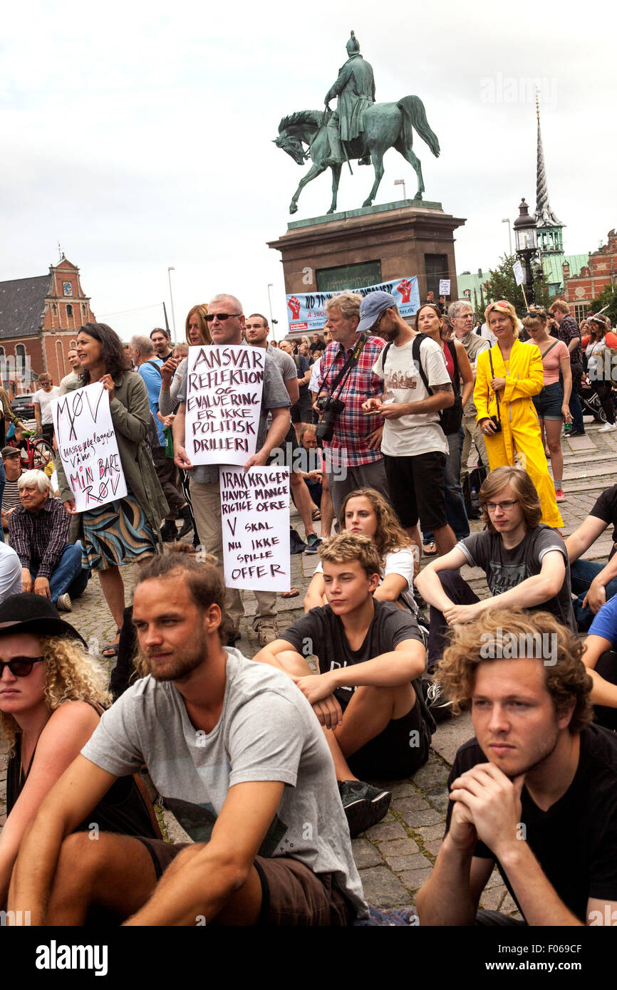 Copenhagen, Denmark. 8th Aug, 2015. Demonstrators protests against the ...
