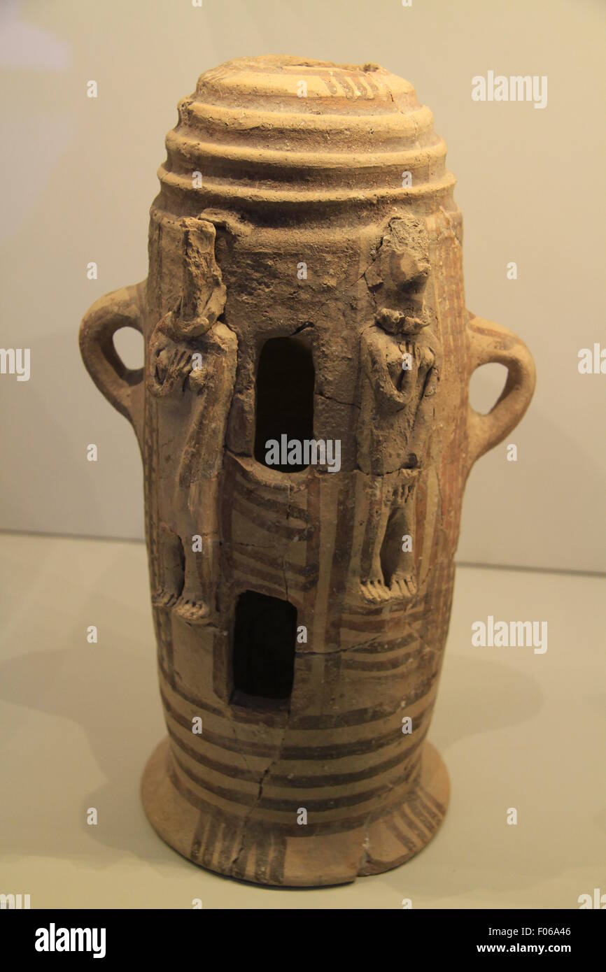 A ritual stand decorated with two fertility goddesses from Megiddo ...