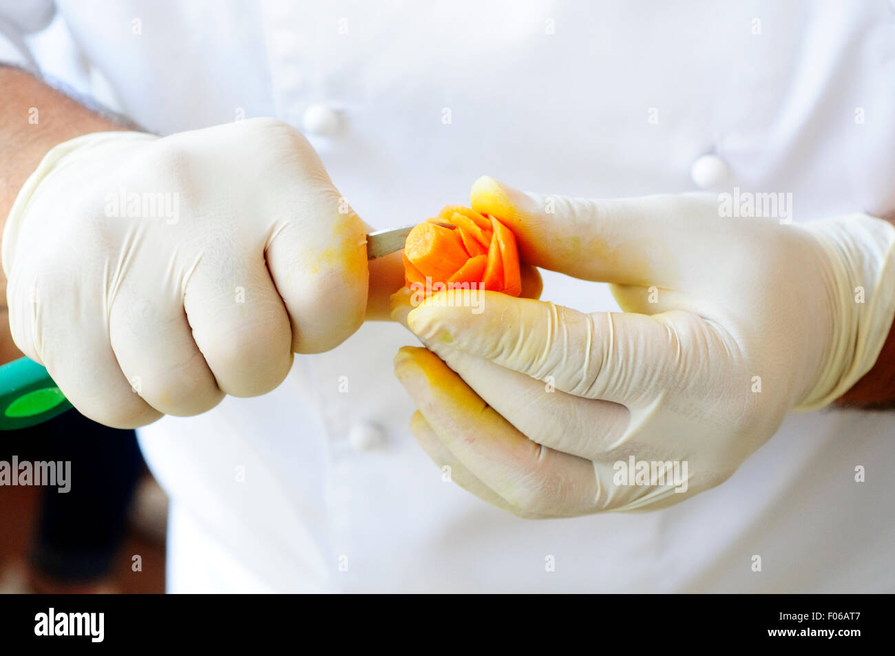 Chef Carving Carrot Stock Photo - Alamy
