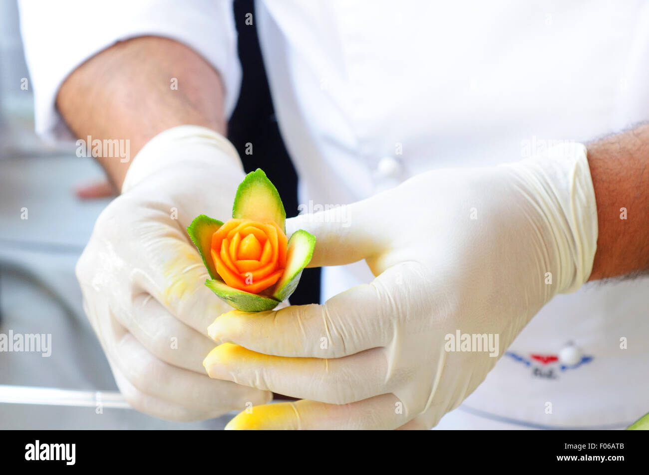 Chef Carving Vegetable Stock Photo - Alamy