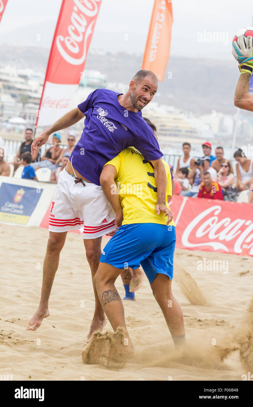 Beach football tournament in Spain Stock Photo - Alamy