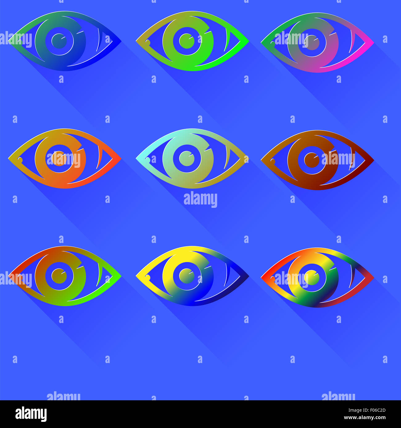 Colored Eye Icon Stock Photo - Alamy