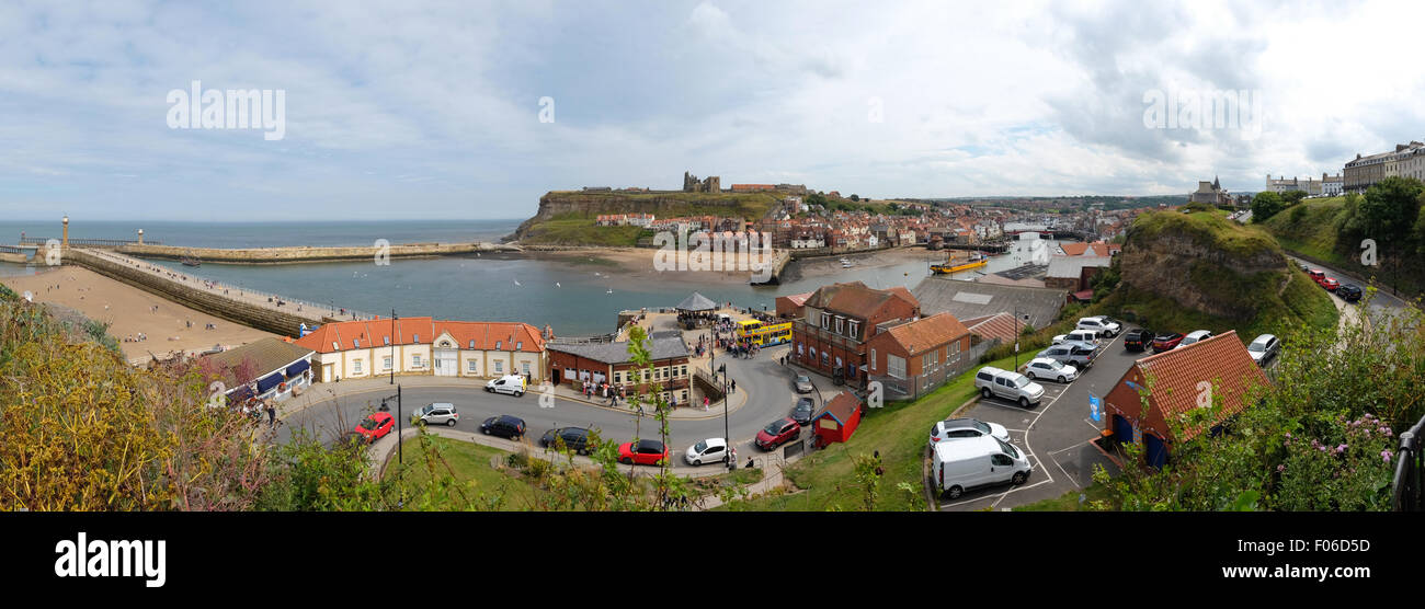 Panoramic view of Whitby Harbour, North Yorkshire, UK Stock Photo - Alamy