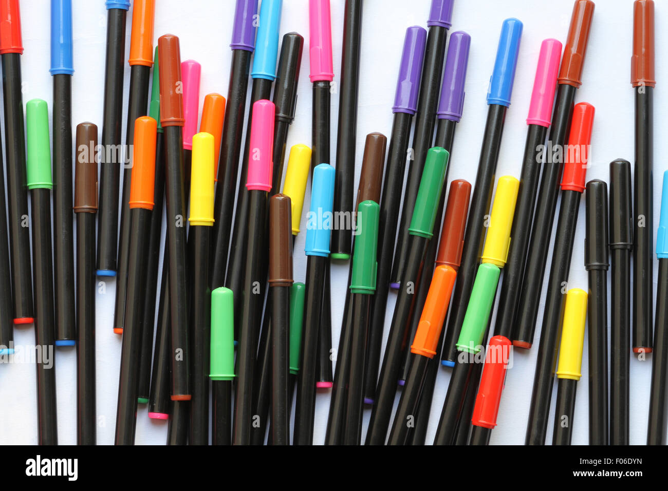 Set of water color pens isolated on white background Stock Photo - Alamy