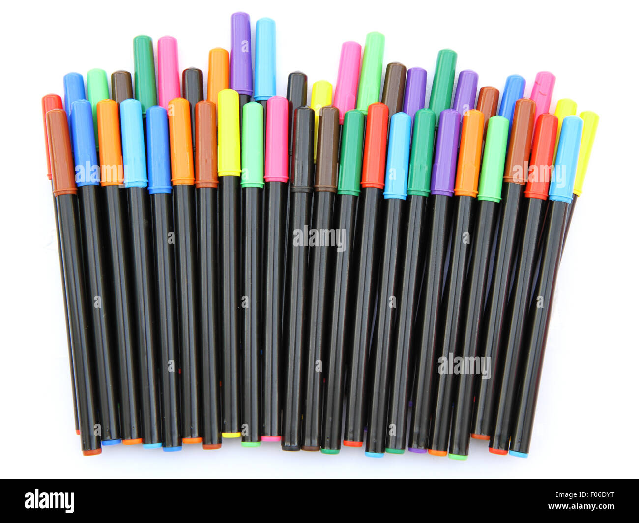 Set of water color pens isolated on white background Stock Photo - Alamy