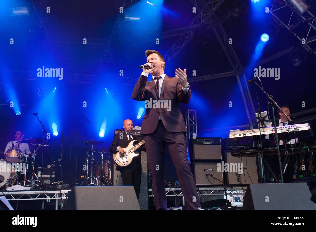 Ascot, UK. 8th Aug, 2015. Rick Astley performing at the Dubai Duty Free ...