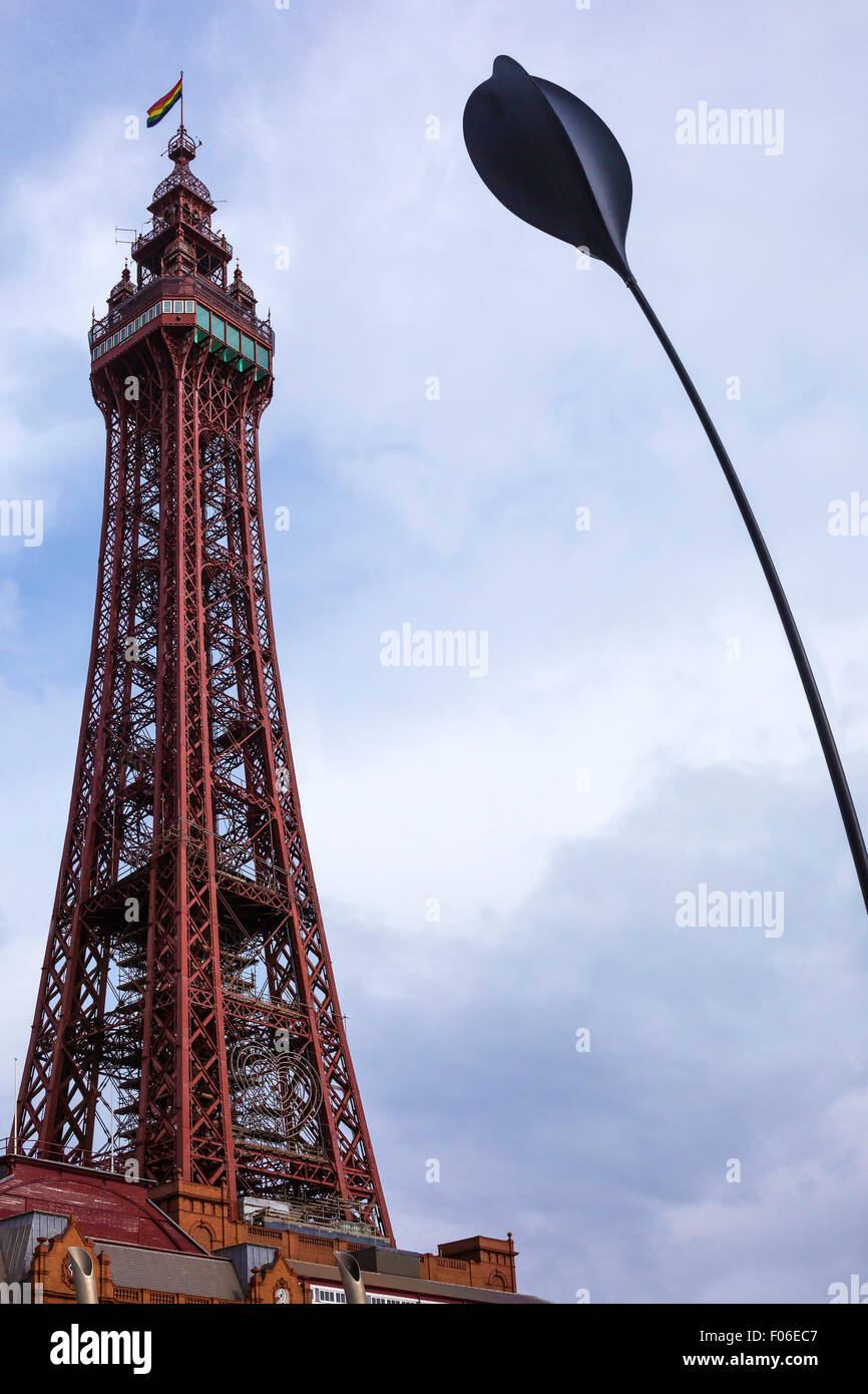 Blackpool Tower and Wind Sculptures Stock Photo - Alamy