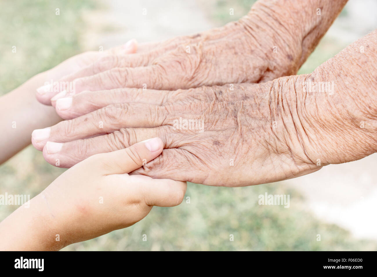 Young hand holding old senior hand,selective focus Stock Photo - Alamy