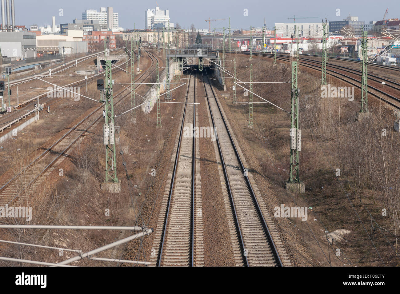 Railway Track Tracks Berlin Germany Stock Photo - Alamy
