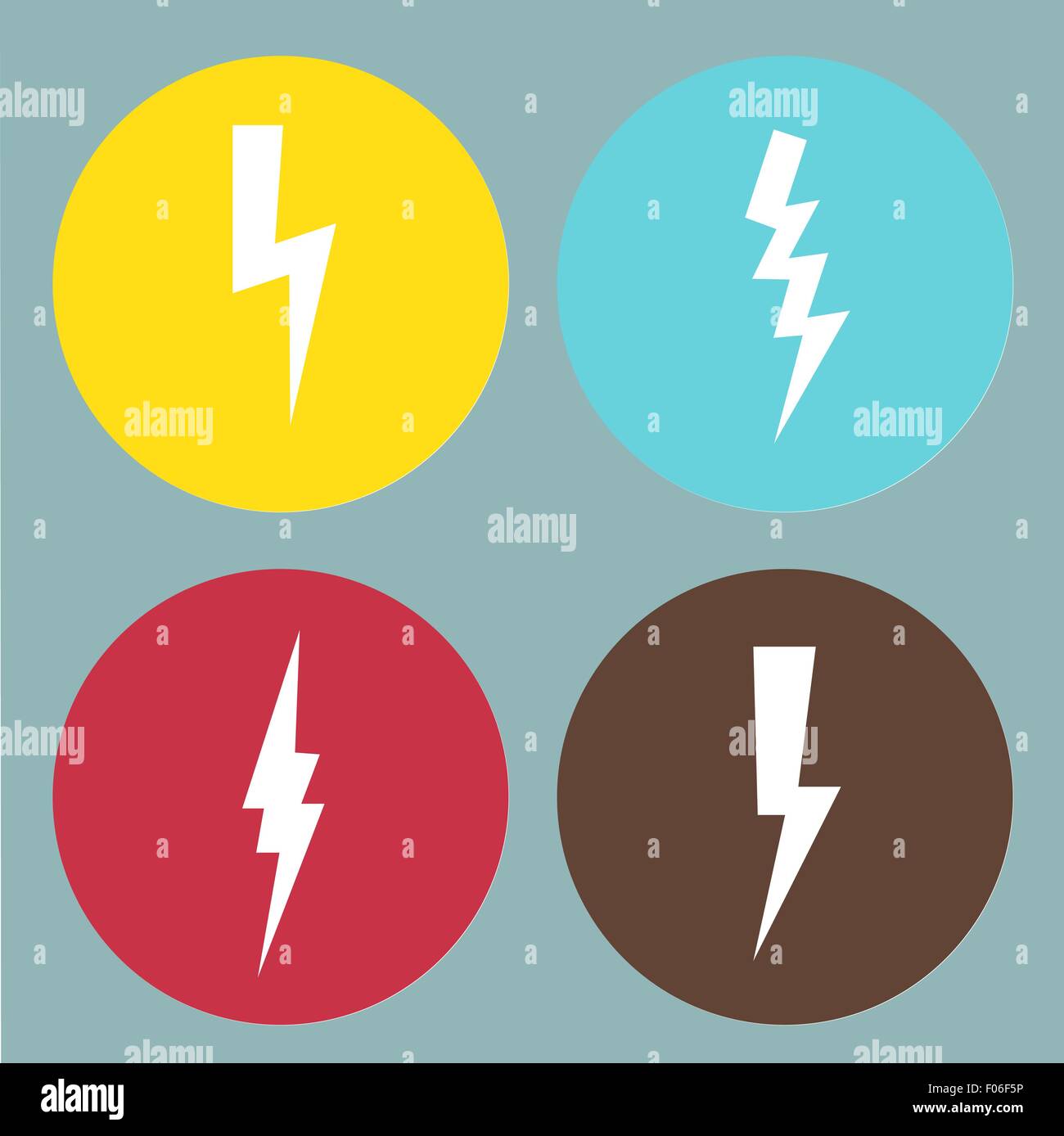 Flat lightning symbols set. Vector Stock Vector Image & Art - Alamy