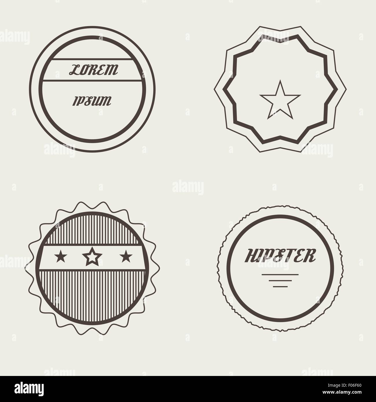 Vector Set of Retro Stamps and Badges. Vintage color Stock Vector Image ...