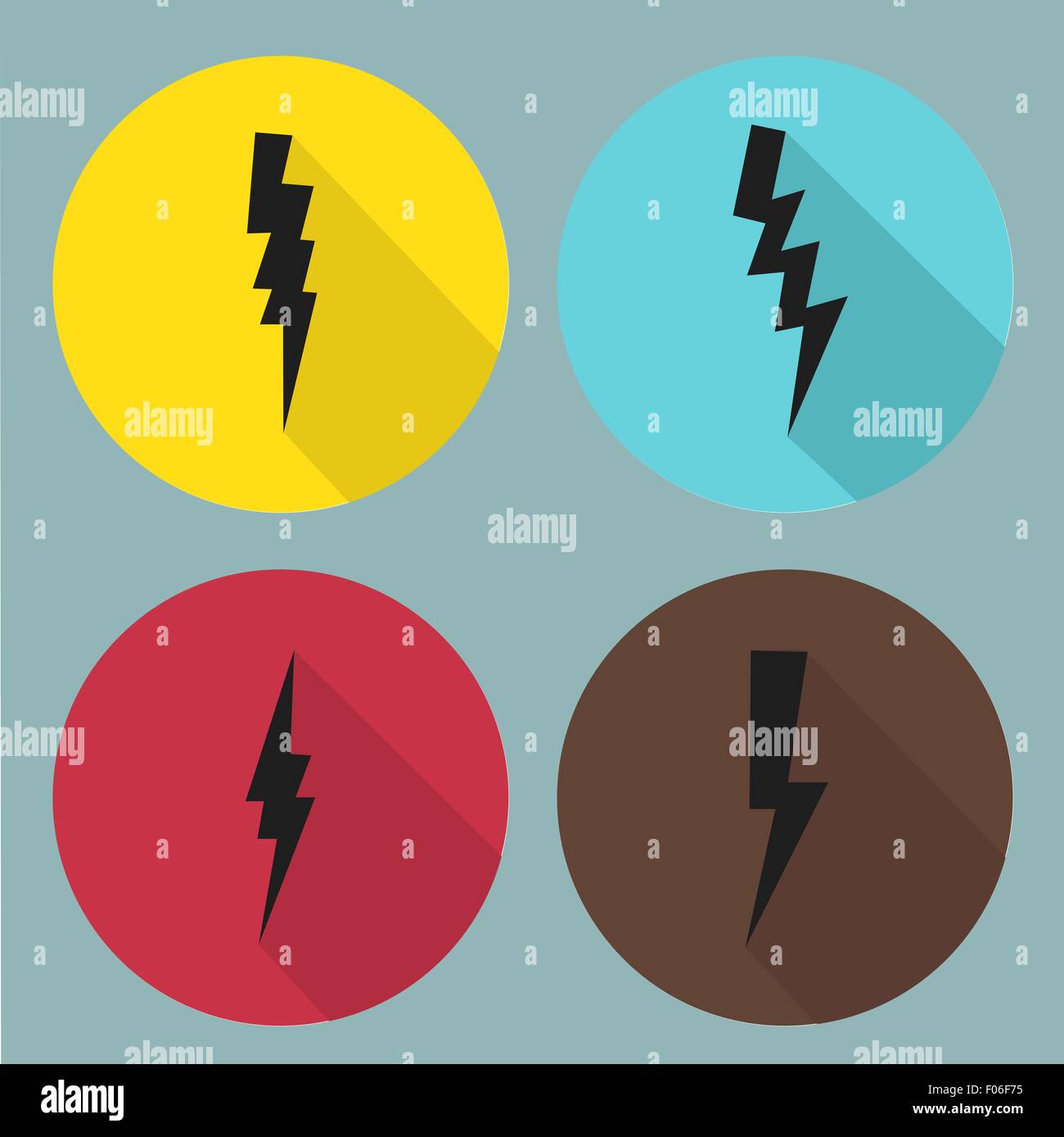 Flat lightning symbols set. Vector Stock Vector Image & Art - Alamy