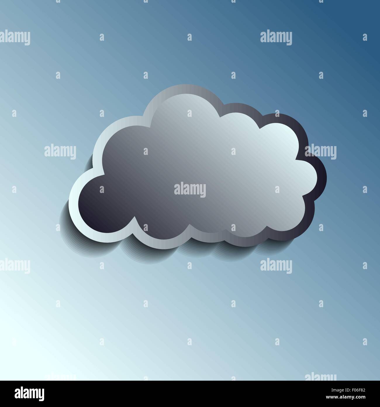 Realistic metal button - cloud icon. Vector illustration Stock Vector ...
