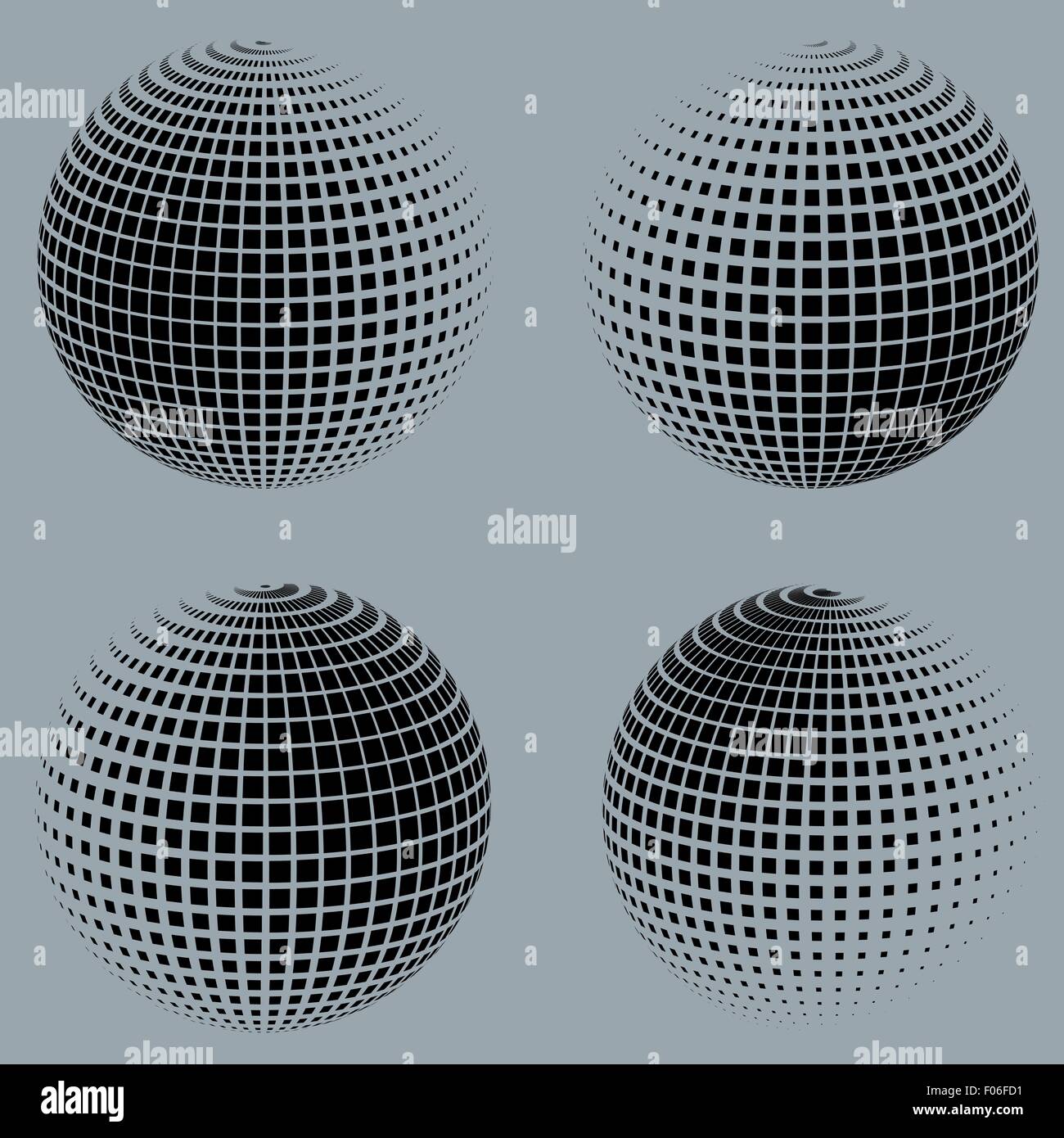 Collection of halftone sphere vector logo template. Abstract globe ...