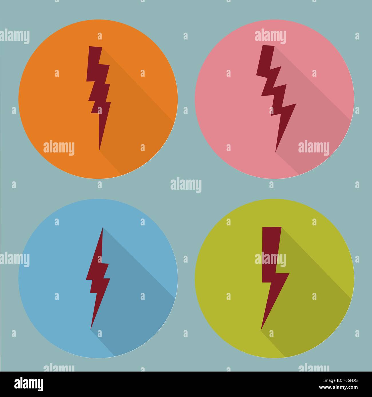 Flat lightning symbols set Stock Vector Image & Art - Alamy