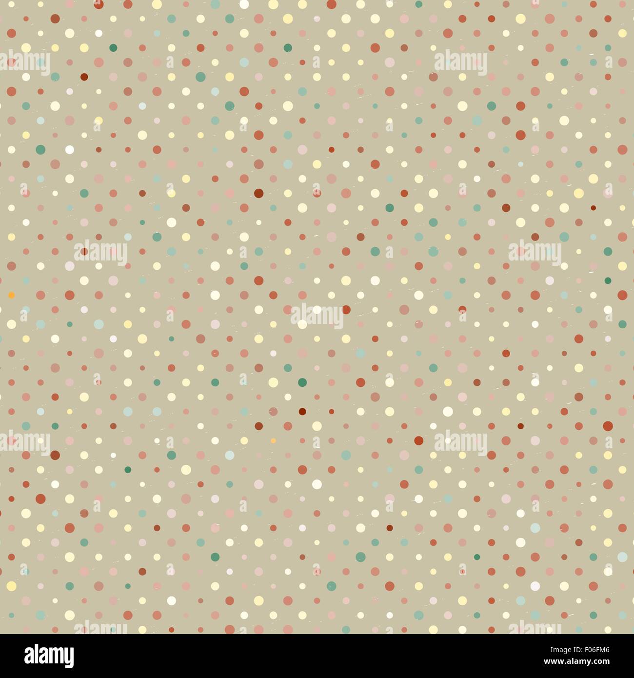 Polka Dot Old Scratch Pattern. Retro Styled Vector Background Stock ...