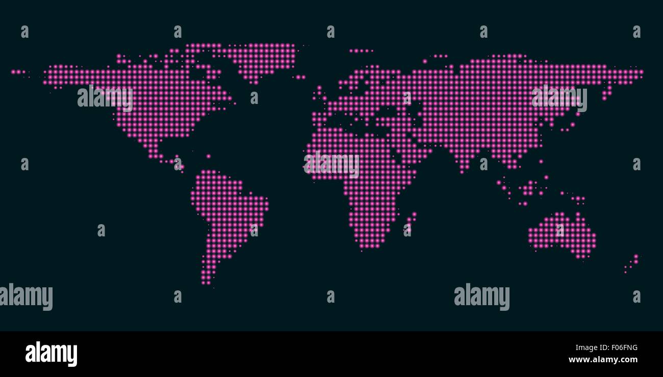 pixel world map with spot lights Stock Vector Image & Art - Alamy
