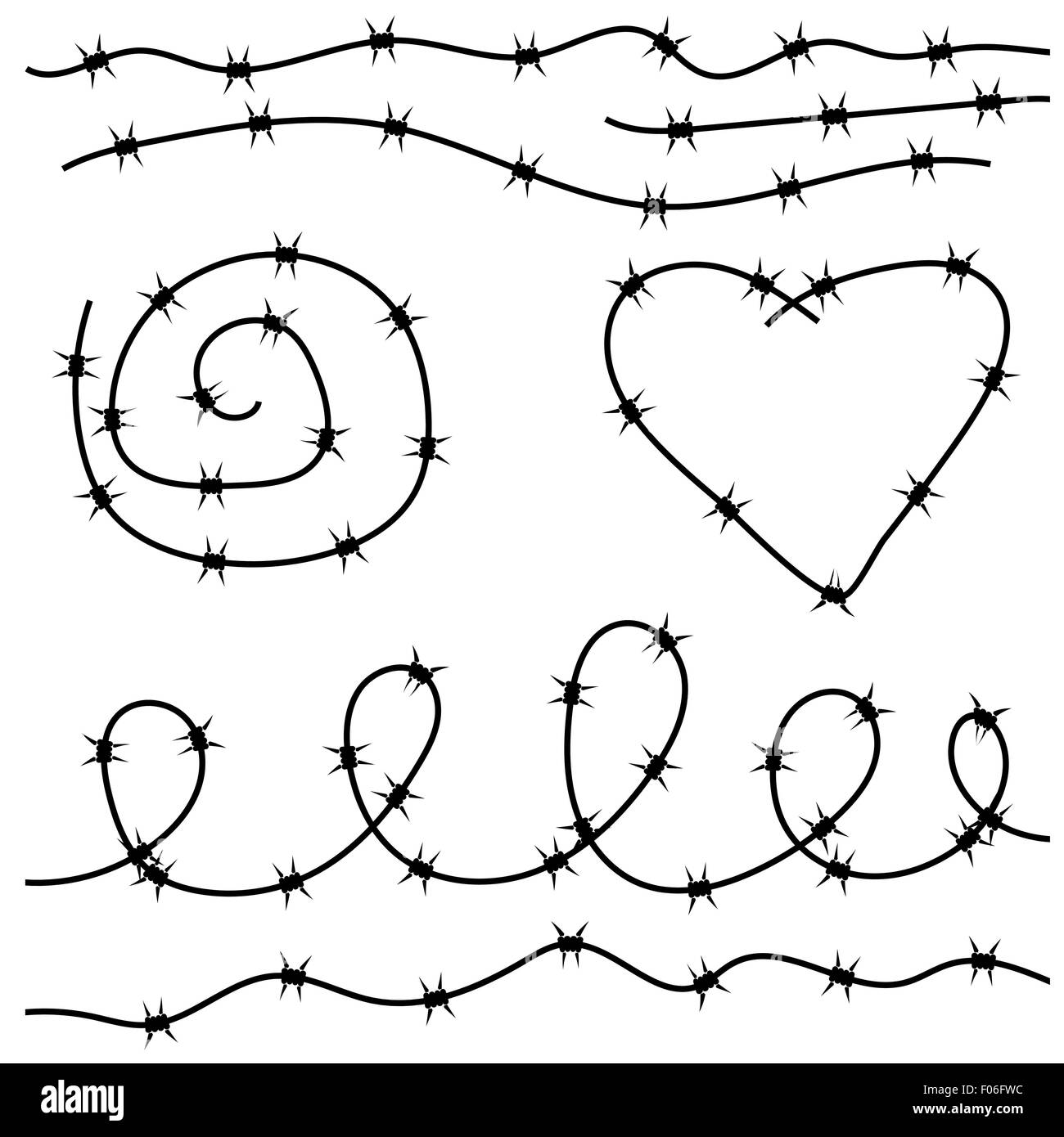 Spiked wire Black and White Stock Photos & Images - Alamy