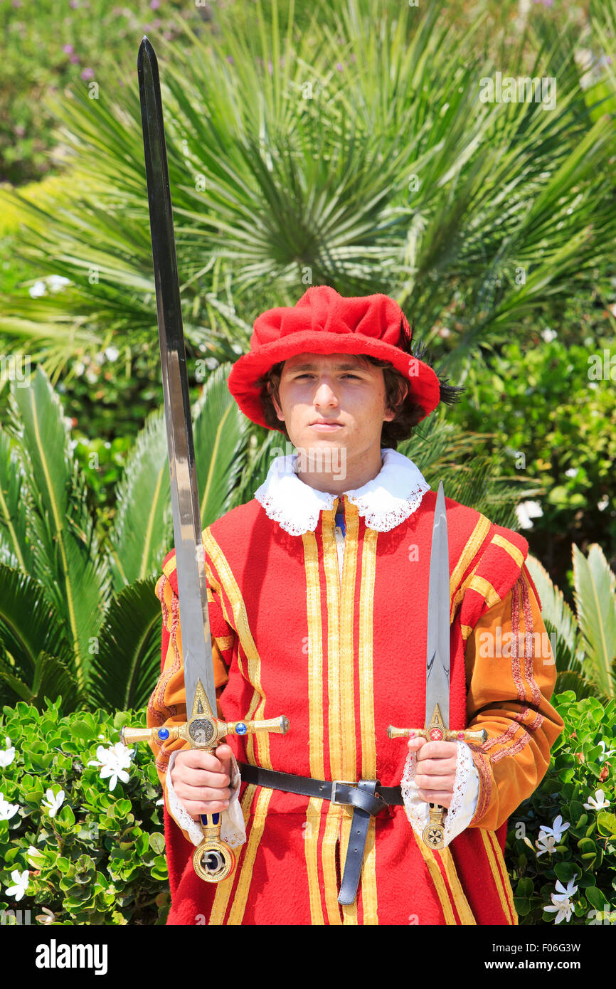 The page of Grand Master Jean de Valette of the Order of Malta holding ...