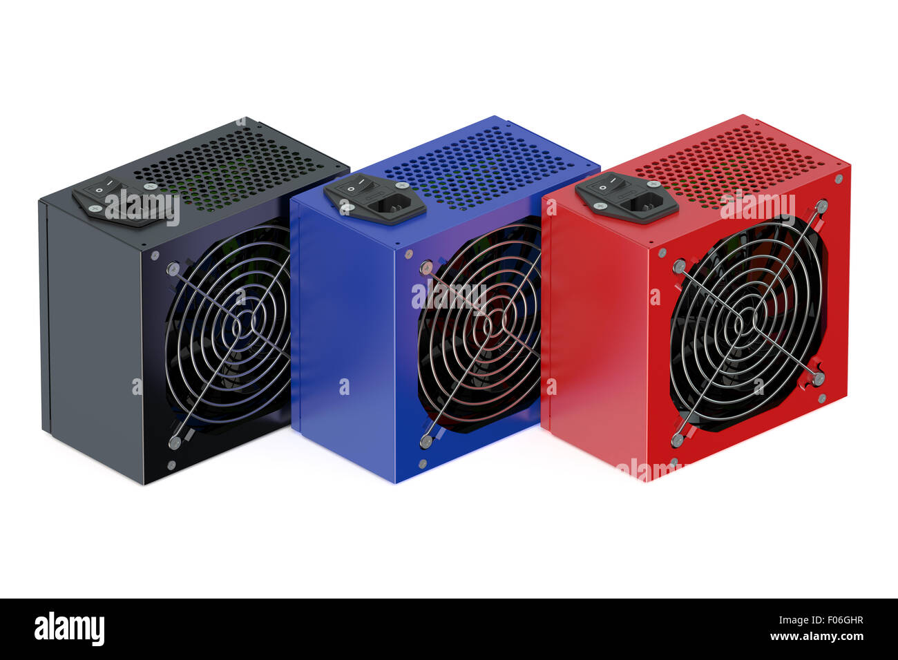 Computer Power Supply Units isolated on white background Stock Photo ...