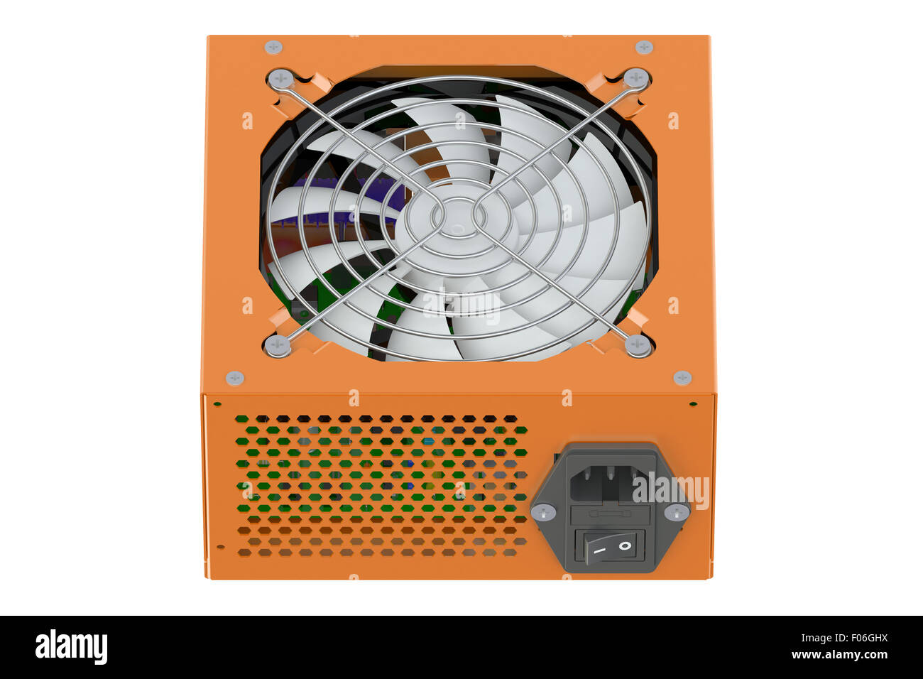 orange Power Supply Unit isolated on white background Stock Photo - Alamy
