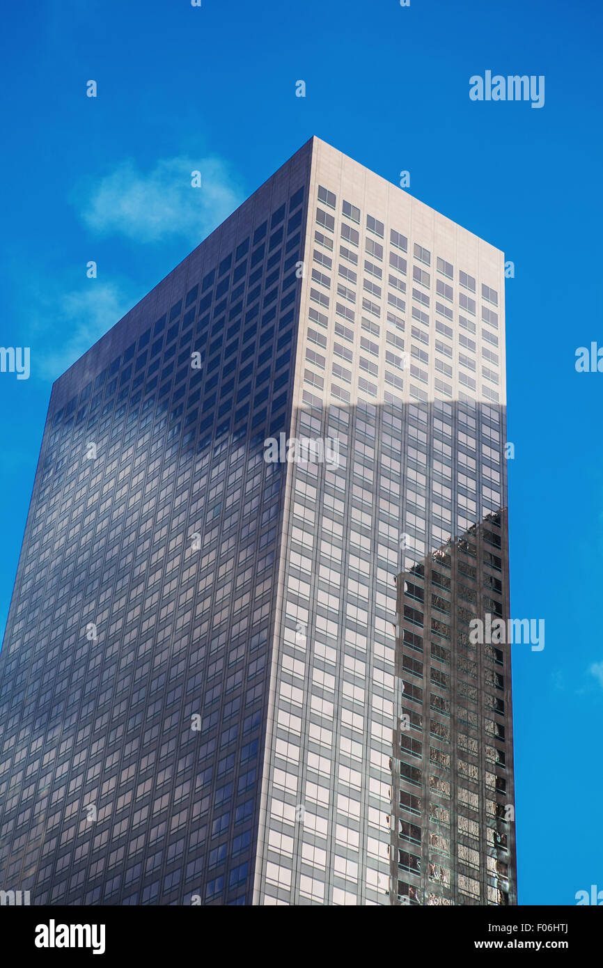 Skyscrapers in downtown LA, Los Angeles. Fragment of a glass skyscraper ...