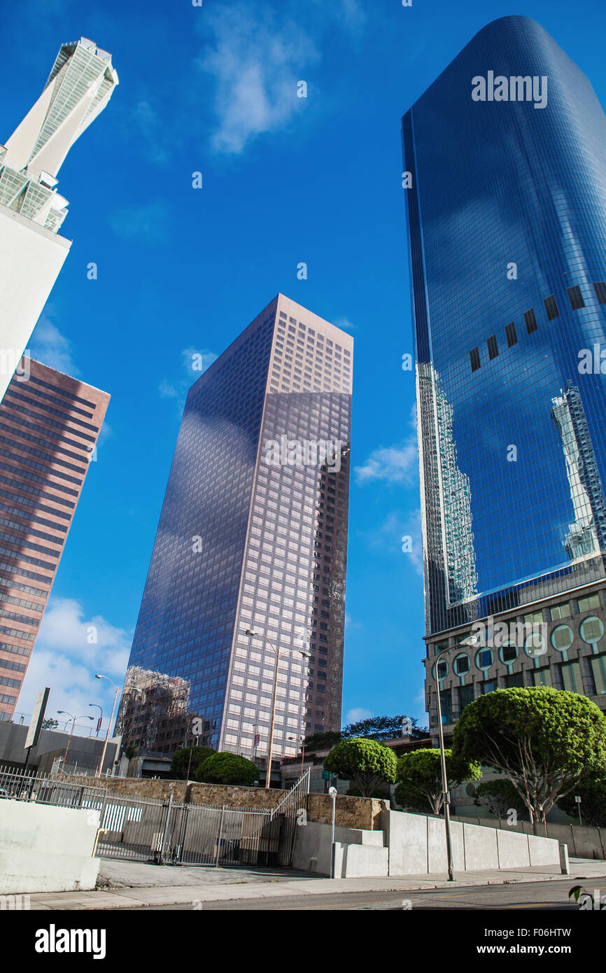Business glass building skyscrapers in downtown of Los Angeles ...