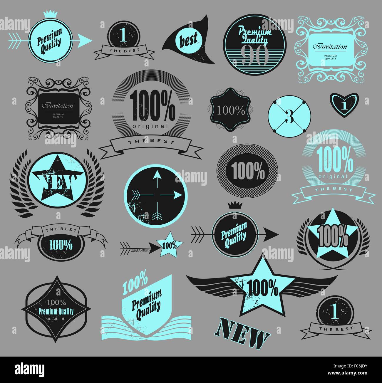 Set of retro vintage labels. Vector illustration Stock Vector Image ...