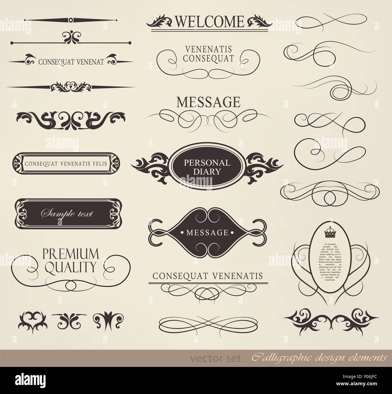 calligraphic design elements Stock Vector Image & Art - Alamy