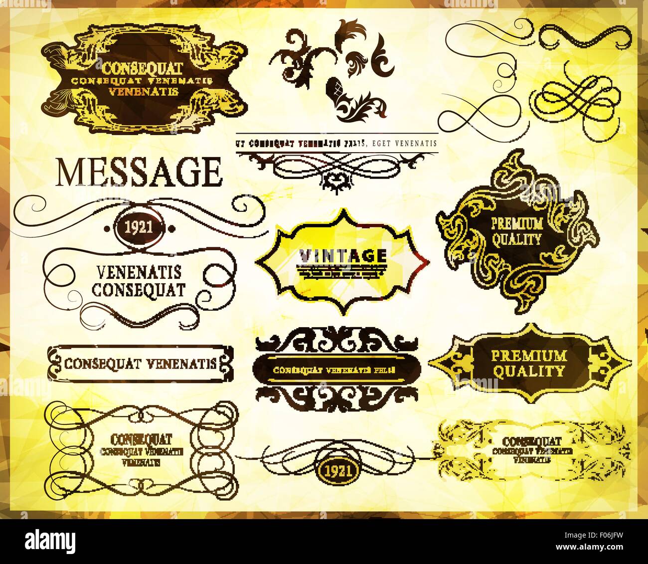 calligraphic design elements and page decoration Stock Vector Image ...